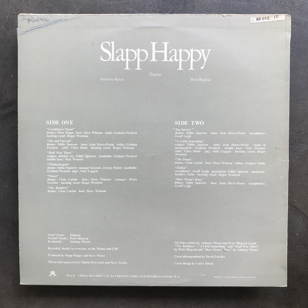 Slapp Happy – Slapp Happy – All Night Flight Records