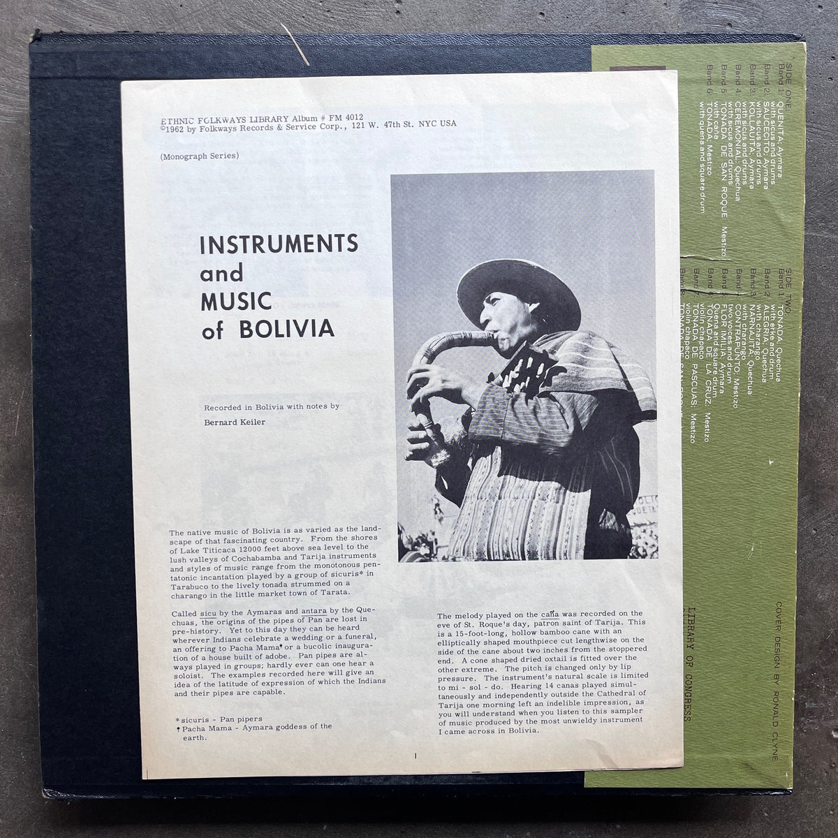 Various – Instruments And Music Of Bolivia – All Night Flight Records