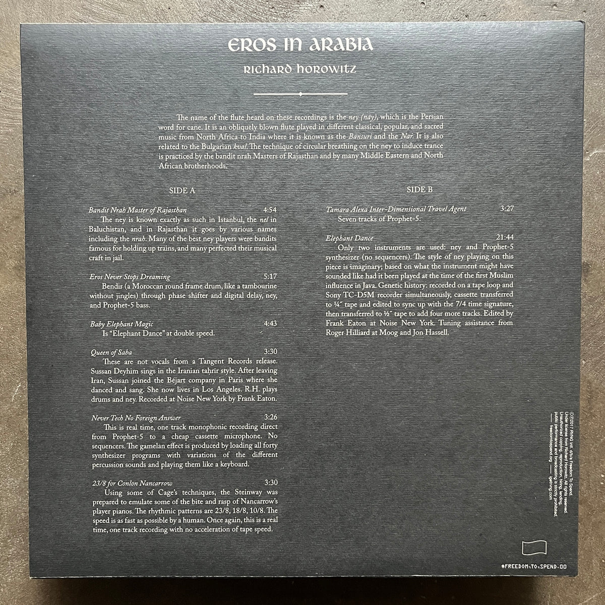 Richard Horowitz ‎– Eros In Arabia – All Night Flight Records