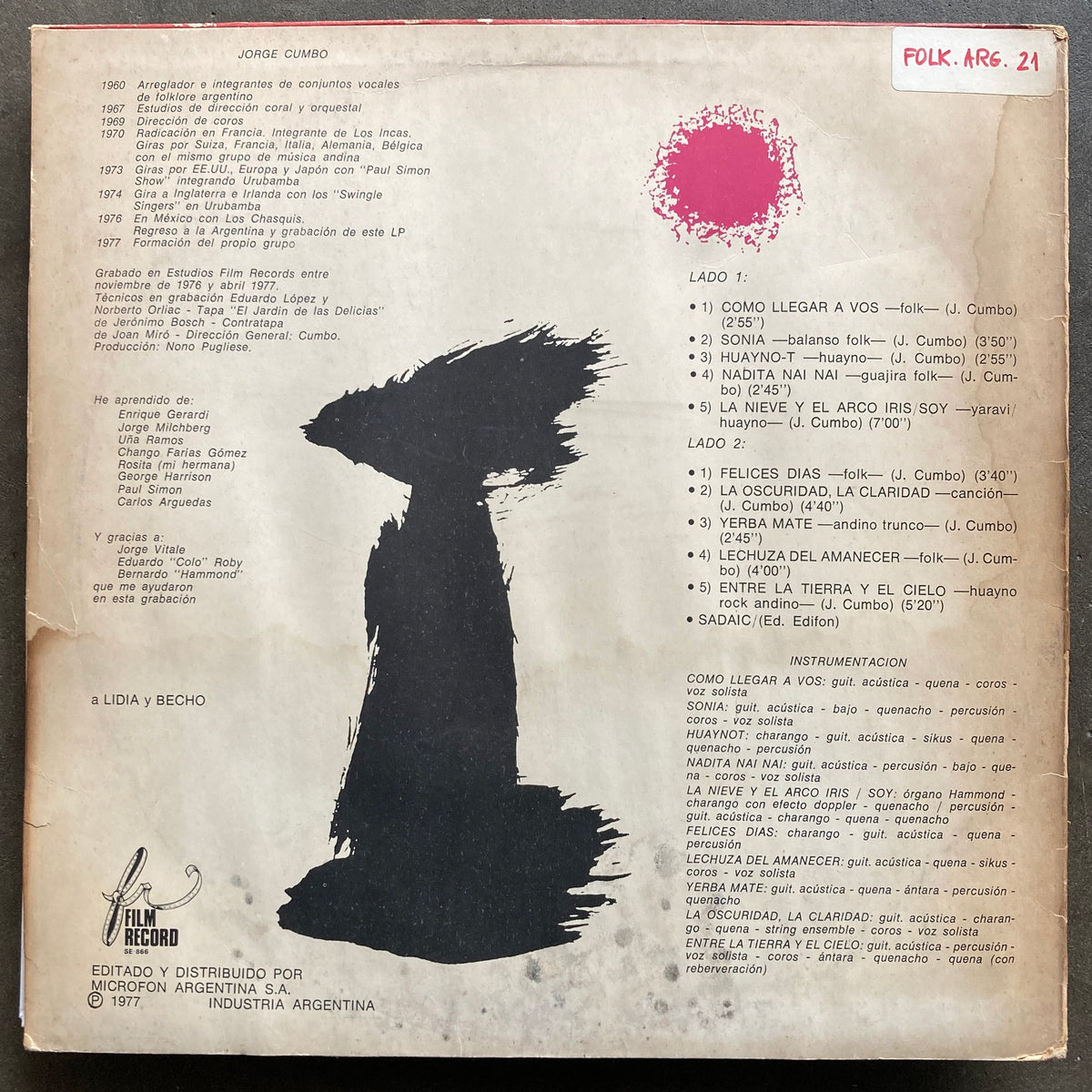 Jorge Cumbo – Cumbo – All Night Flight Records