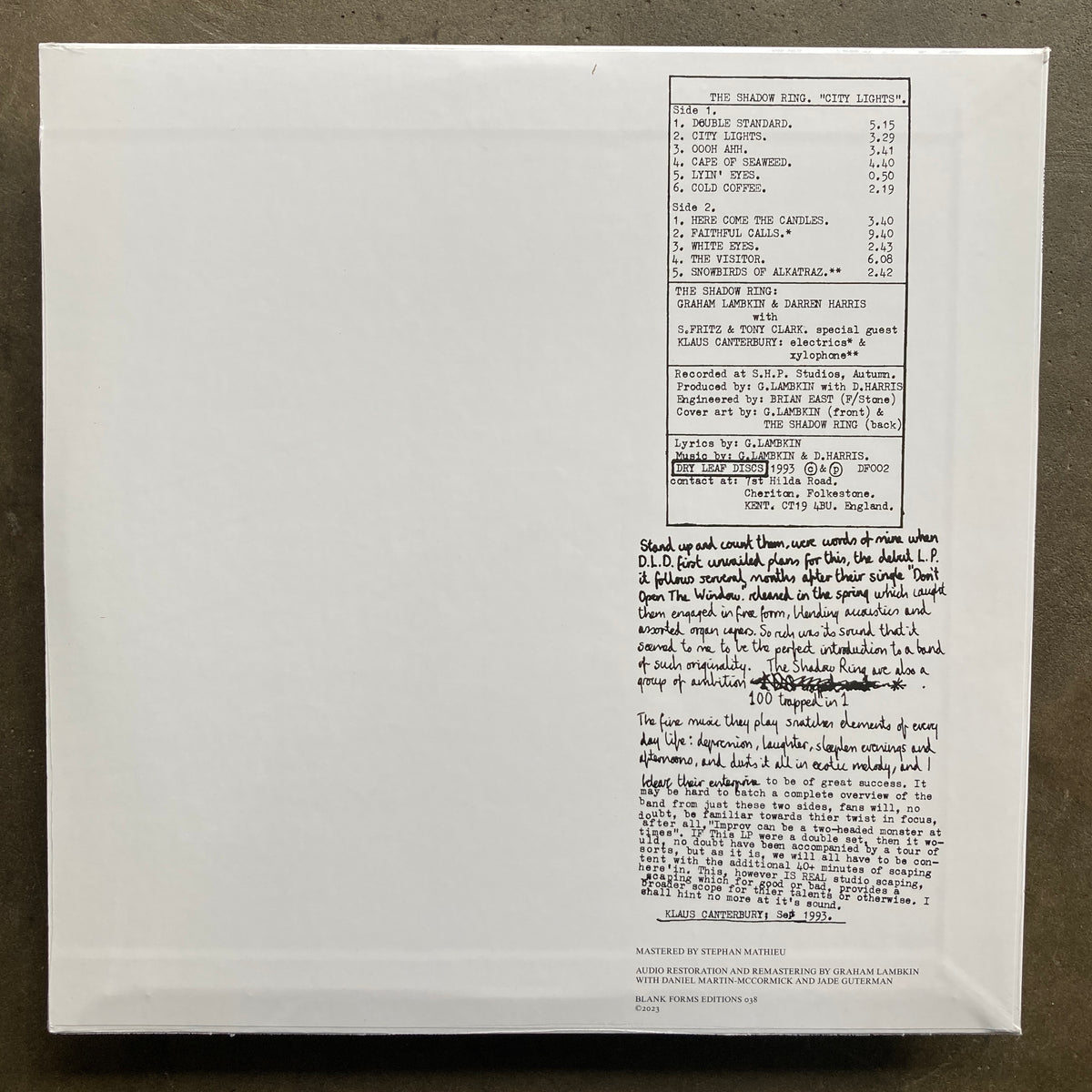 The Shadow Ring – City Lights – All Night Flight Records