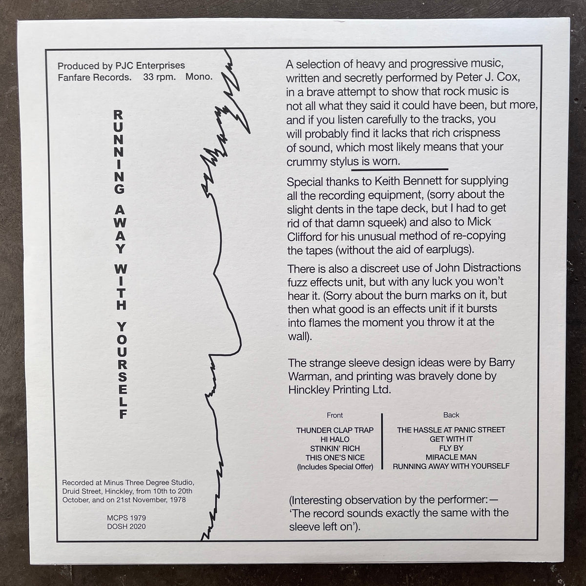 Peter J. Cox – Running Away With Yourself – All Night Flight Records