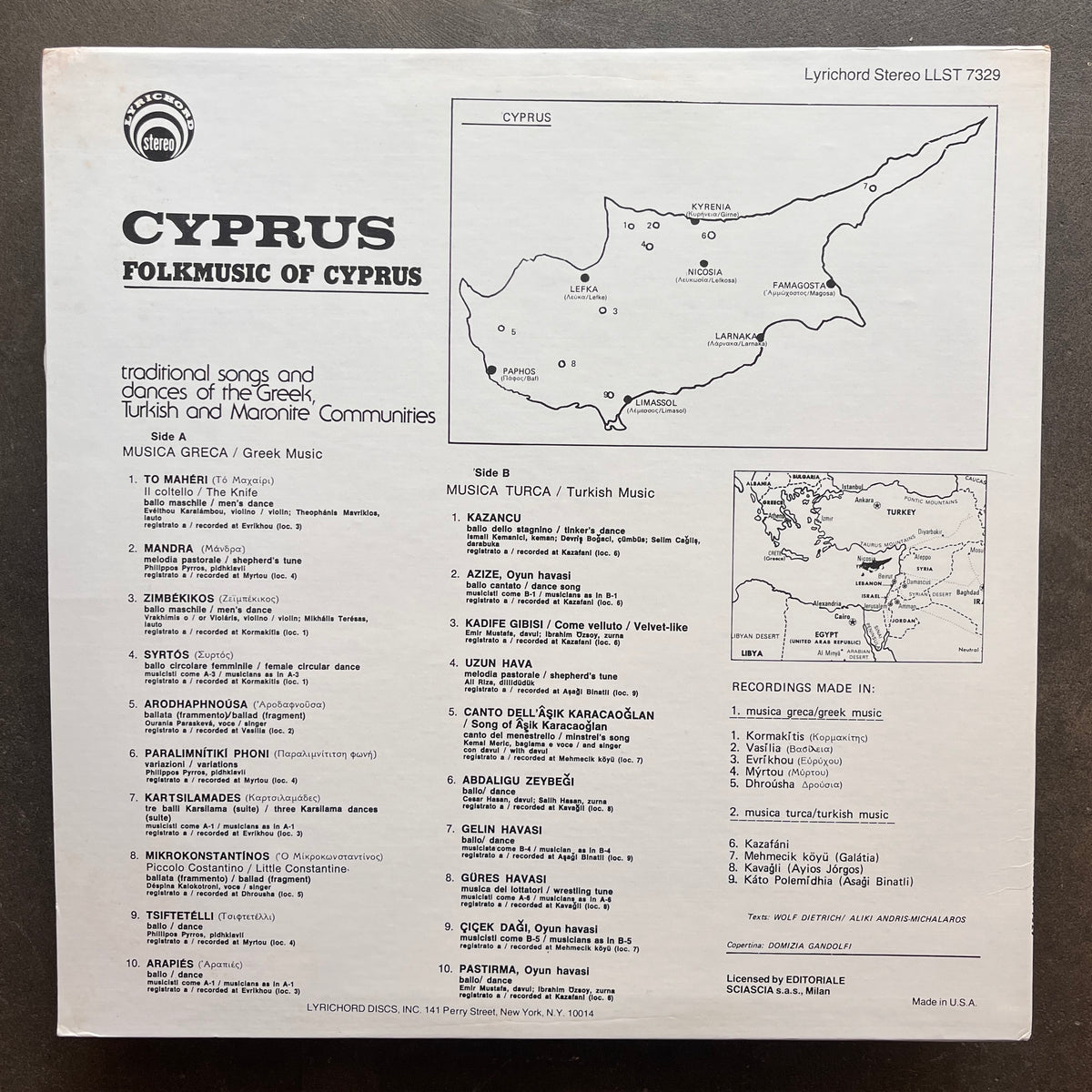 Various – Cyprus: Folkmusic Of Cyprus – All Night Flight Records