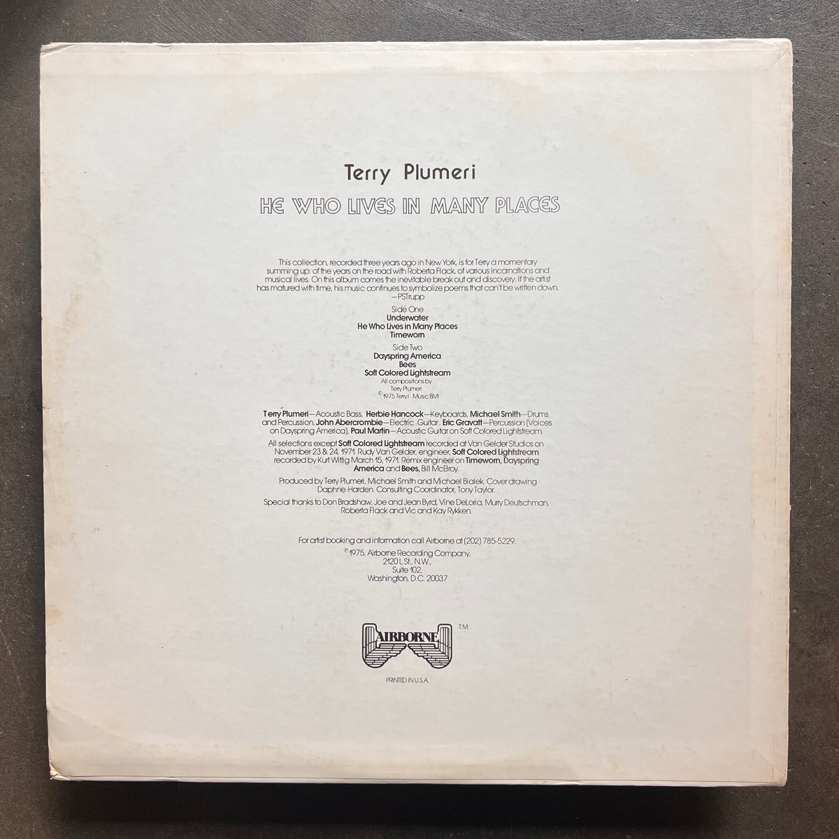 Terry Plumeri – He Who Lives In Many Places – All Night Flight Records