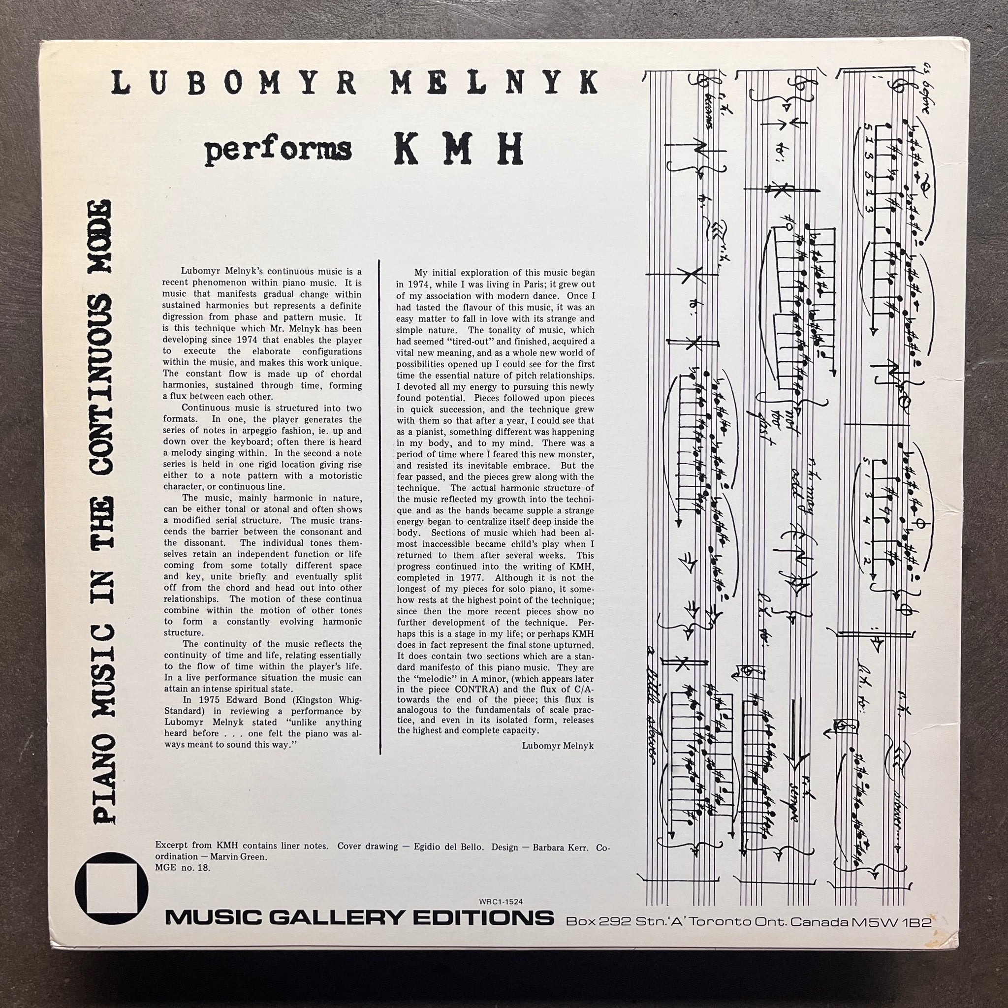 Lubomyr Melnyk – Lubomyr Melnyk Performs KMH – All Night Flight Records