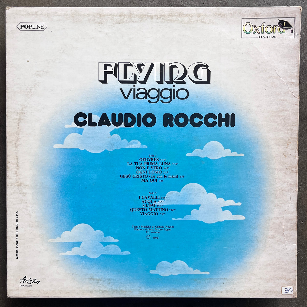 Claudio Rocchi – Flying Viaggio – All Night Flight Records
