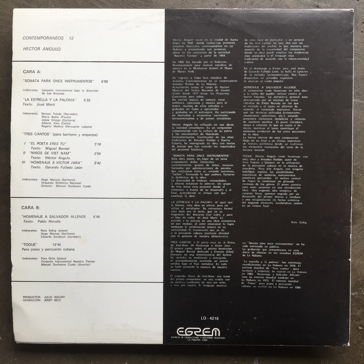 Hector Angulo – Contemporaneos / 12 – All Night Flight Records