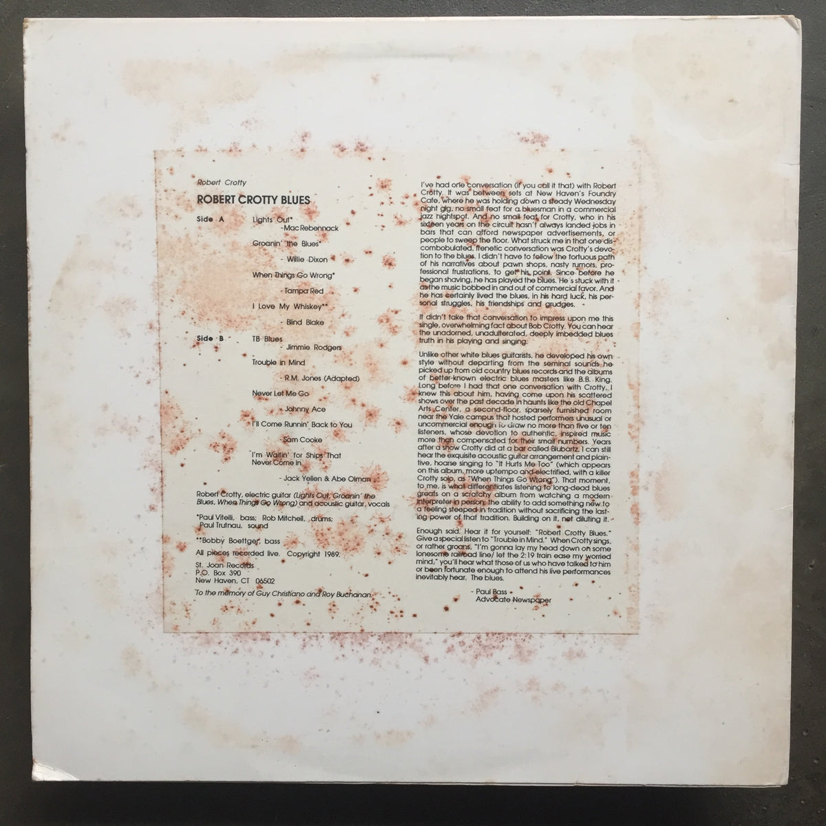 Robert Crotty – Robert Crotty Blues – All Night Flight Records