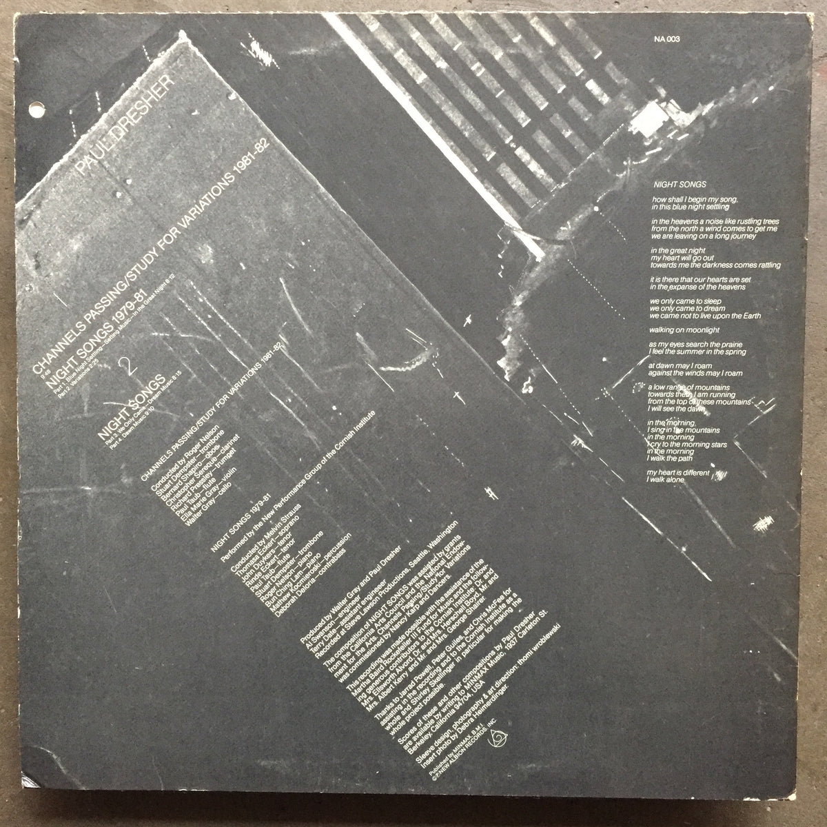 Paul Dresher – Night Songs / Channels Passing – All Night Flight Records