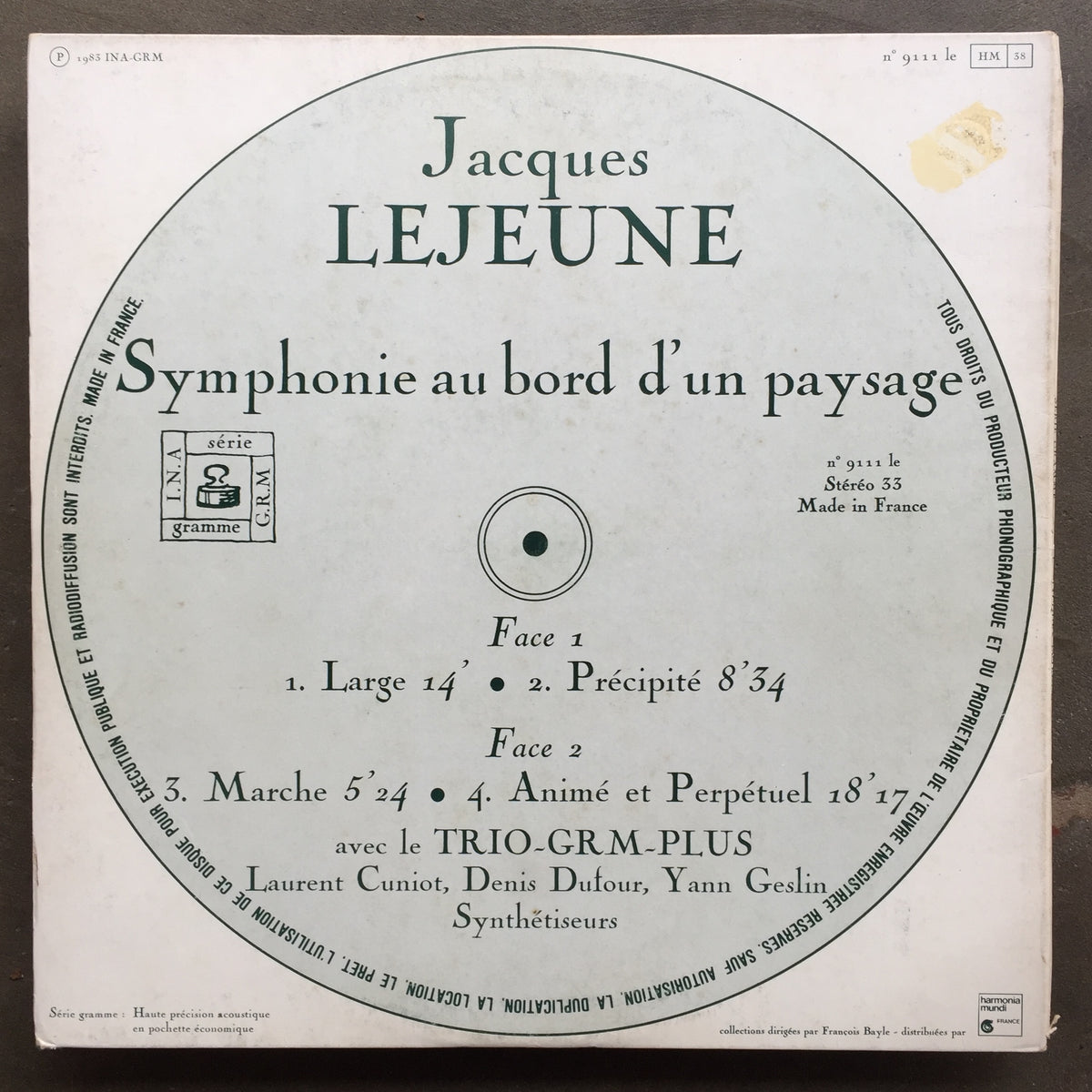 Jacques Lejeune – Symphonie Au Bord D'un Paysage – All Night Flight Records